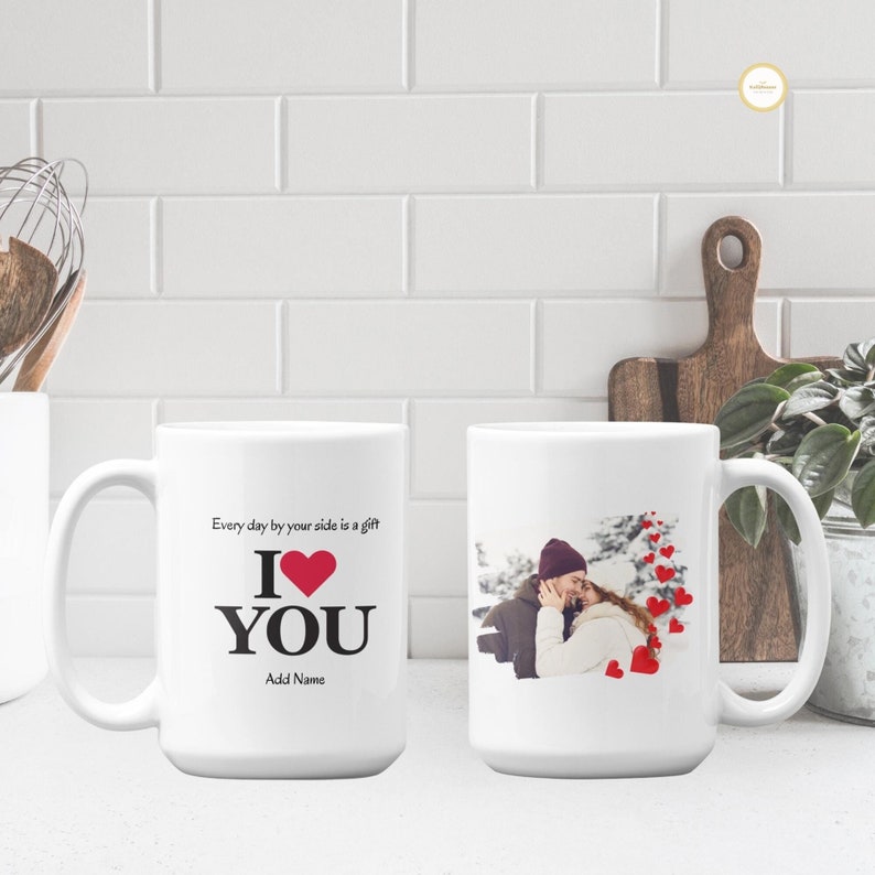 Personalized Couple Photo Mug, Custom Photo Coffee Mug, Romantic Gift ...