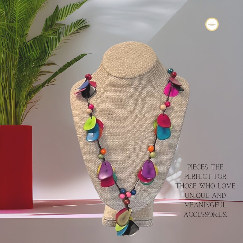 Multicolor Tagua Nut & Acai Beads Necklace,eco-friendly Fashion Jewelry ...