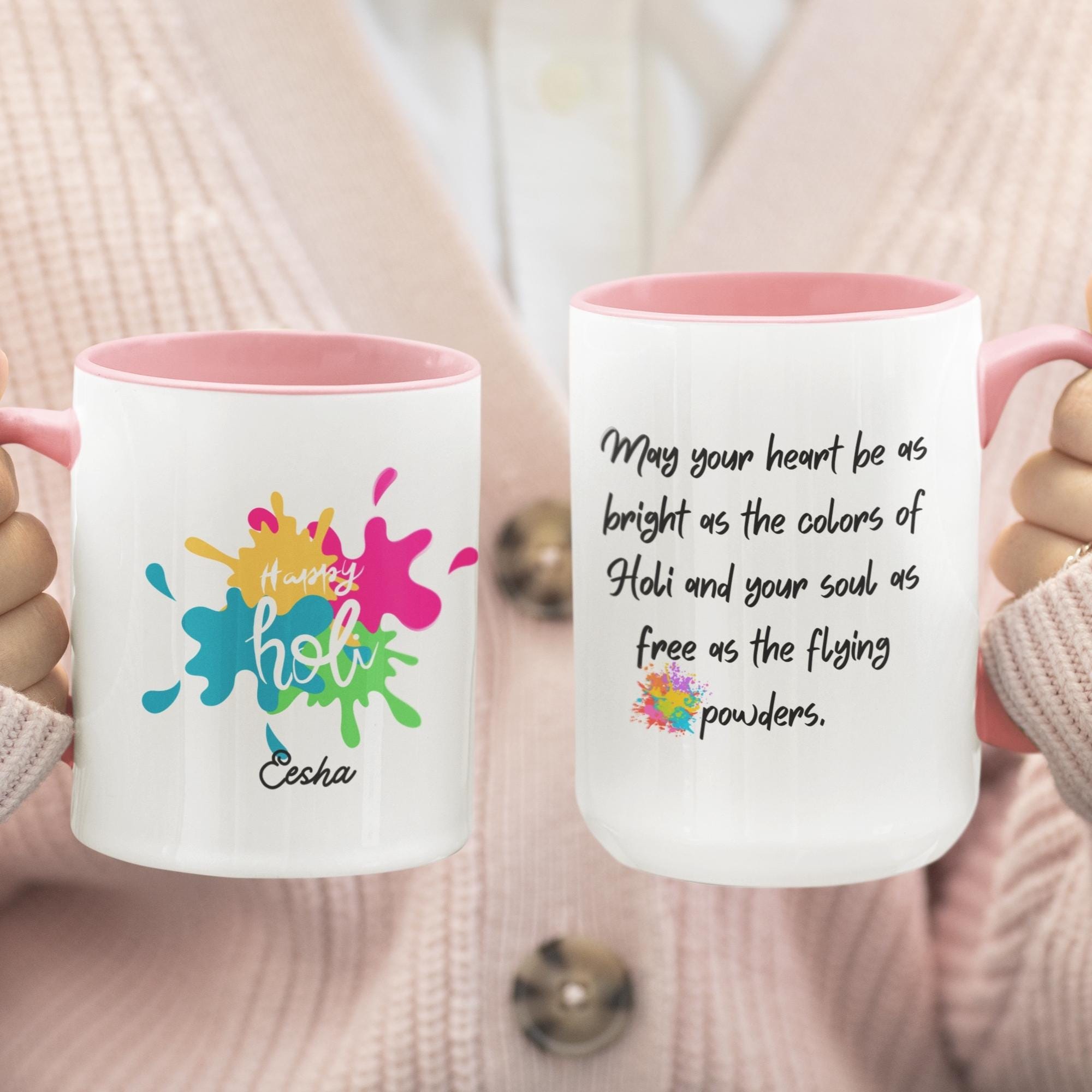 Personalized Holi Festival Mug, Colorful Custom Gift, Holi Festival ...