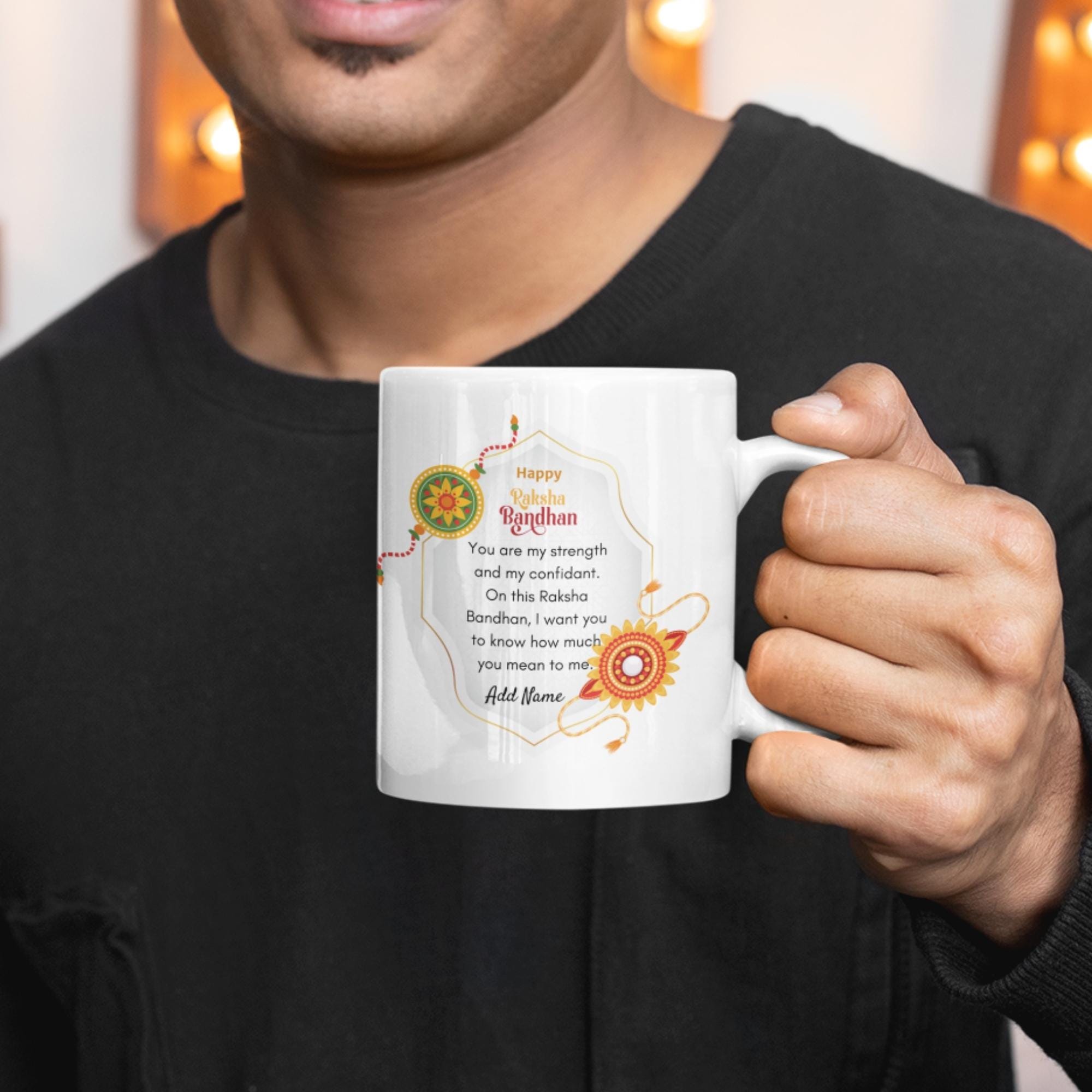 Raksha Bandhan Gift Mug for Brother, Customizable Coffee Cup With ...