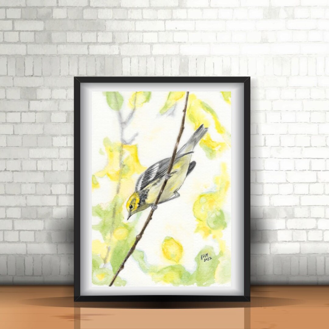 Black-throated Green Warbler Print or Original: Watercolor Bird Art - Etsy