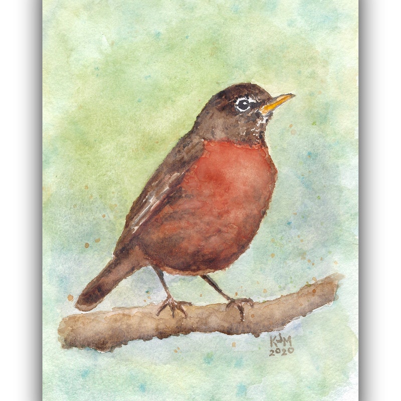 Robin Painting - Etsy