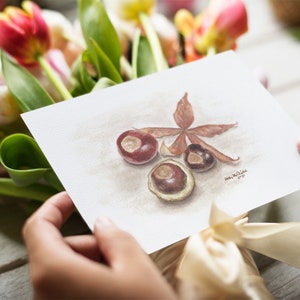 Buckeyes and Buckeye Leaf - PRINT of My Original Watercolor Painting ...