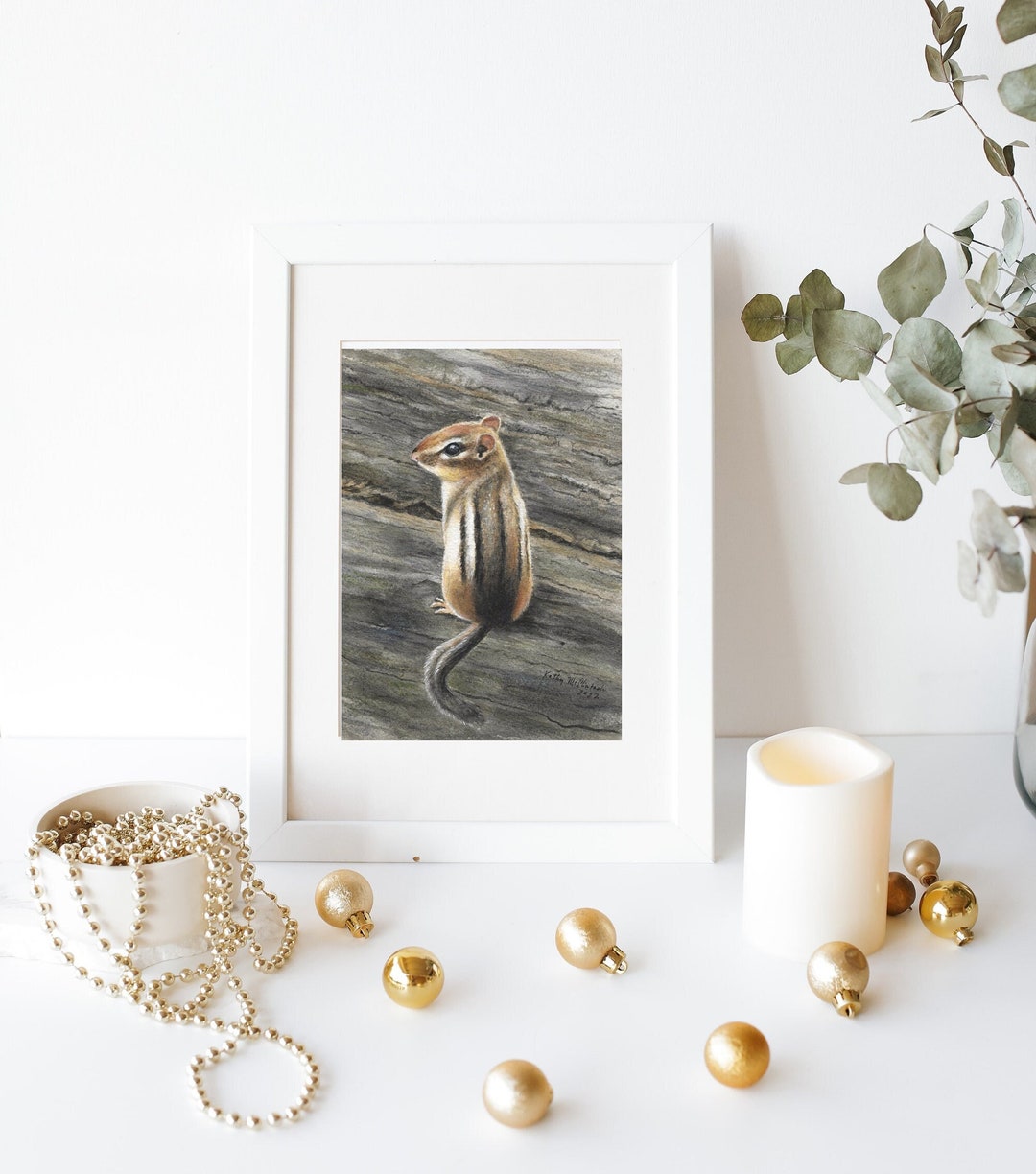 Chipmunk in the Woods - PRINT of My Original Watercolor Painting Art ...