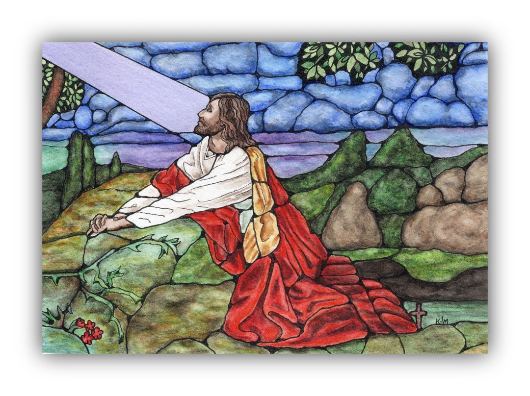 Jesus in Gethsemane Print: Original Watercolor Painting, Christian Art ...