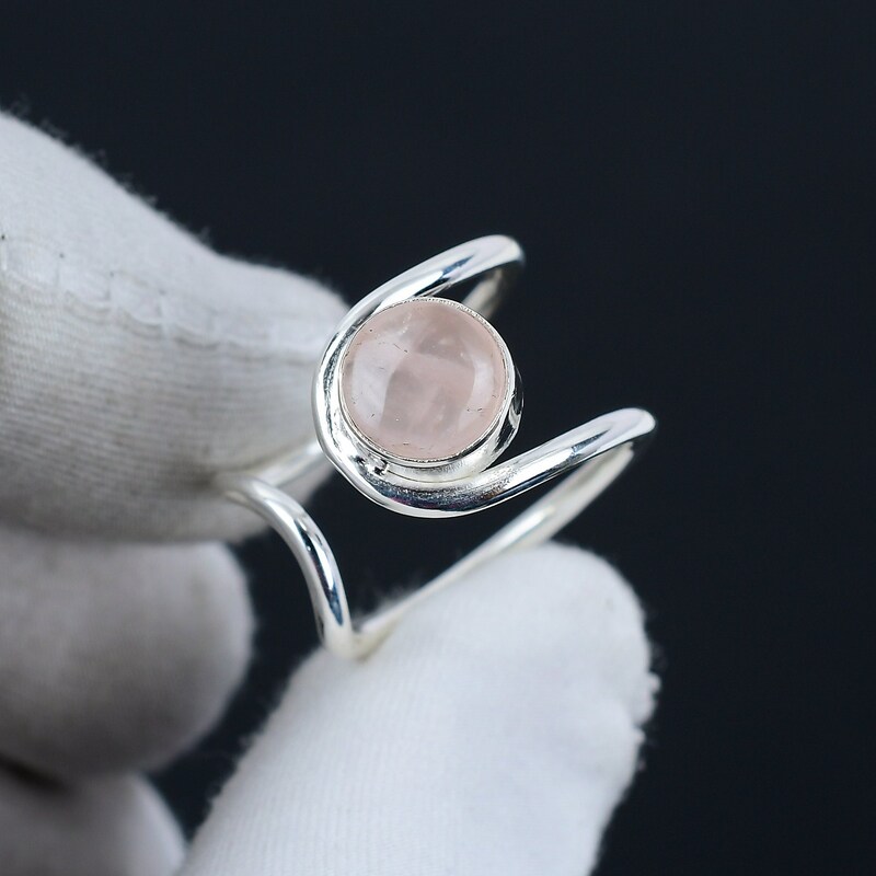 Rose Quartz Ring - Etsy