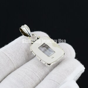 White Topaz Pendant, White Topaz Pendant With Silver Chain, White Topaz ...