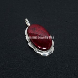Red Labradorite Pendant Natural Labradorite Gemstone Handmade 925 ...