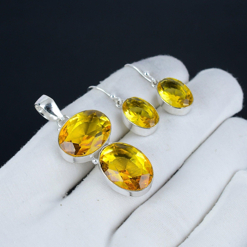 Jewelry Set of Citrine - Etsy