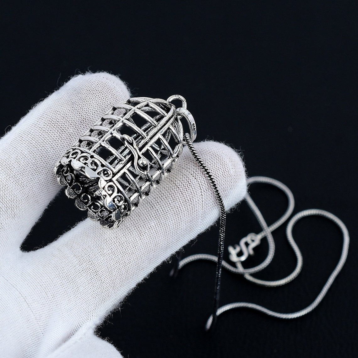 Gemstone Cage, Small Crystal Cage, Gemstone Cage, 925 Sterling Silver ...