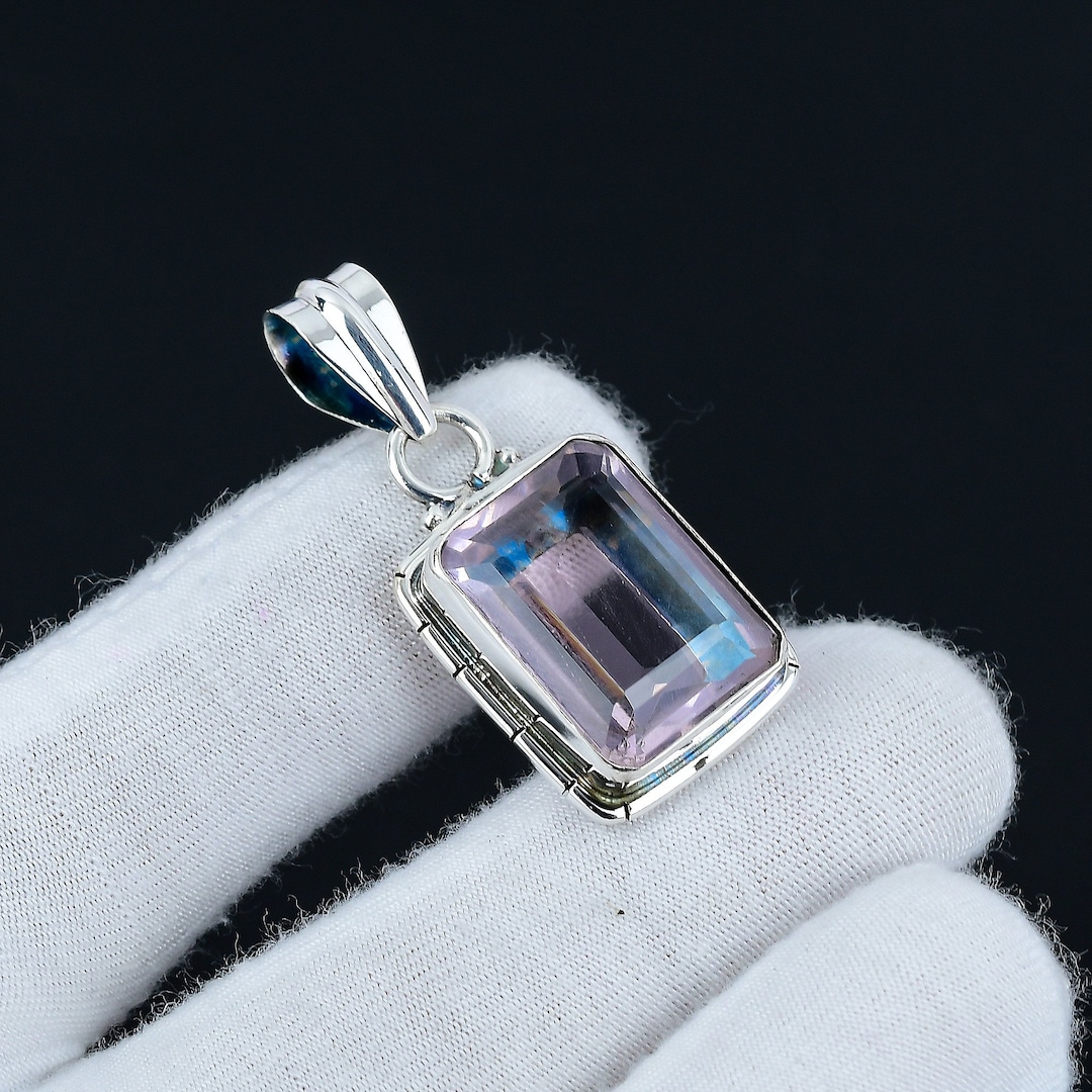 Pink Kunzite Pendant, Pink Kunzite 925 Sterling Silver Pendant, Pink ...