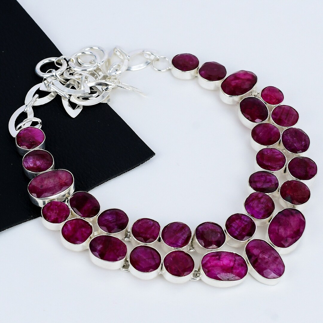 Pretty Ruby Necklace Bridal Set Ruby Necklace Red Ruby - Etsy
