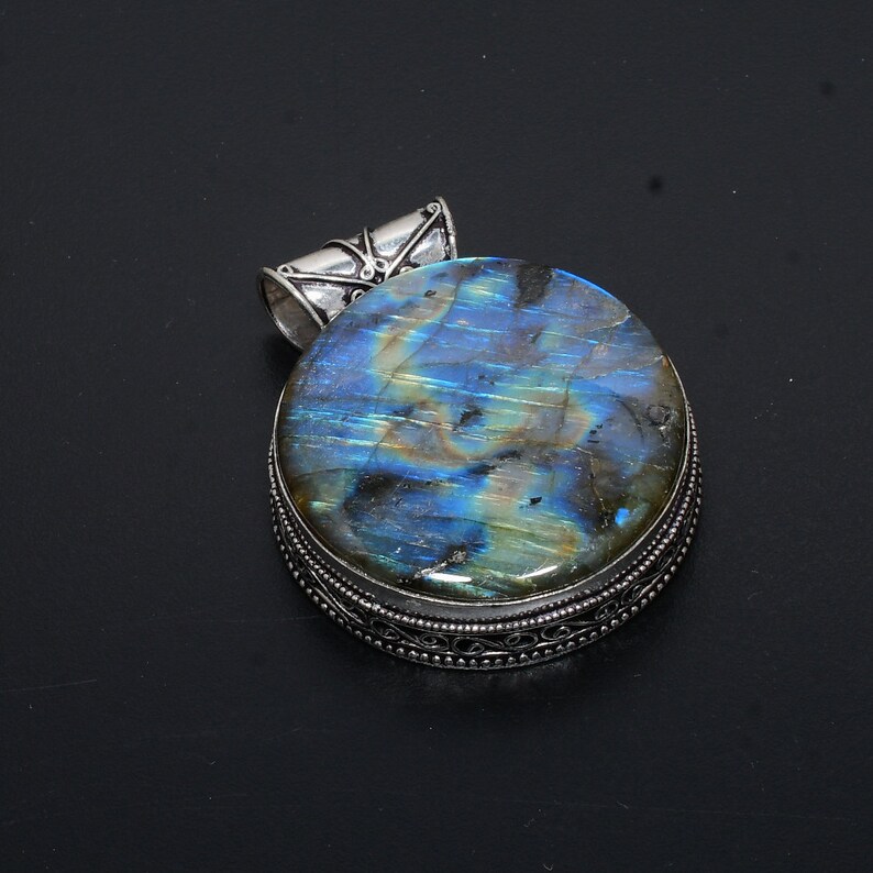 Blue Fire Labradorite Gemstone Handmade 925 Sterling Silver - Etsy