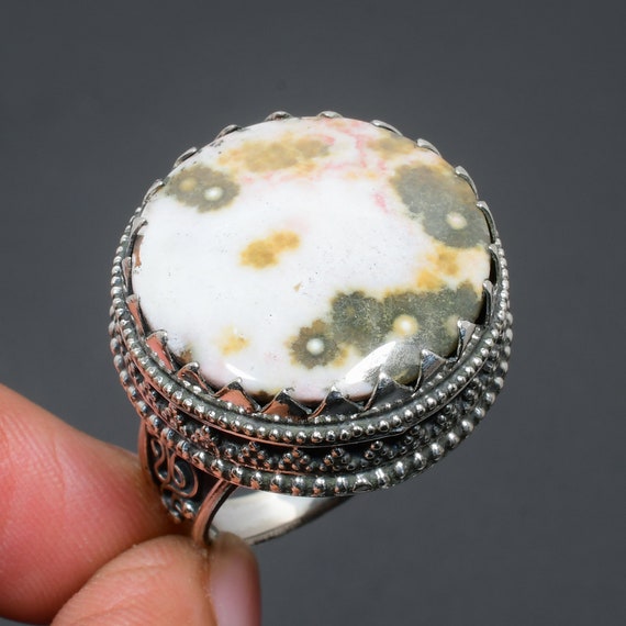 Cinnabar Jasper Gemstone Handmade 925 Sterling Silver Ring | Etsy