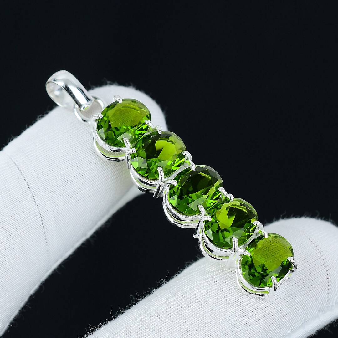 Peridot Gemstone Pendant, Peridot Handmade Pendant, 925 Sterling Silver ...