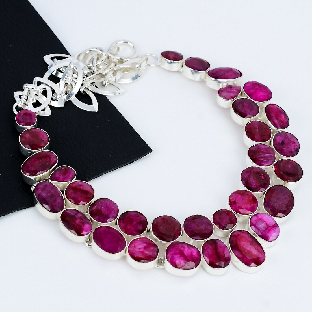 Beautiful Ruby Necklace Bridal Set Ruby Necklace Red Ruby - Etsy
