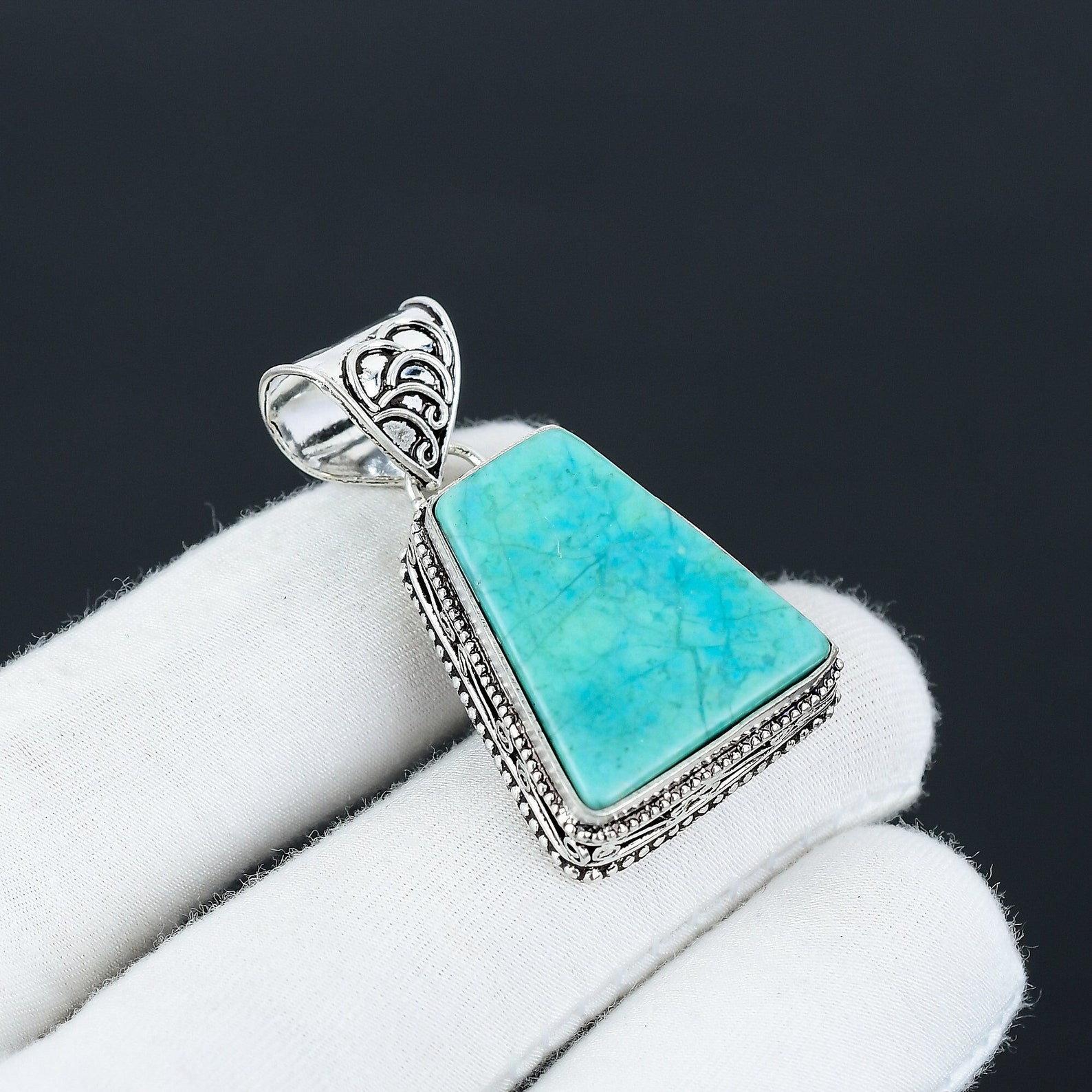 Green Sea Sediment Jasper Pendant 925 Sterling Silver Pendant Sea ...