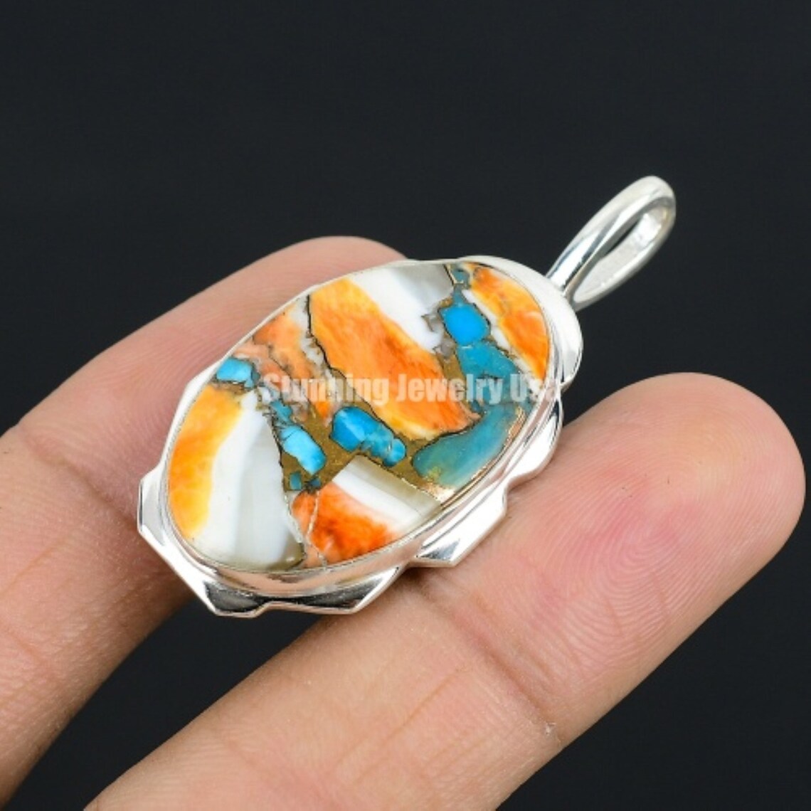 Spiny Oyster Pendant Spiny Oyster Turquoise Gemstone Handmade 925 ...