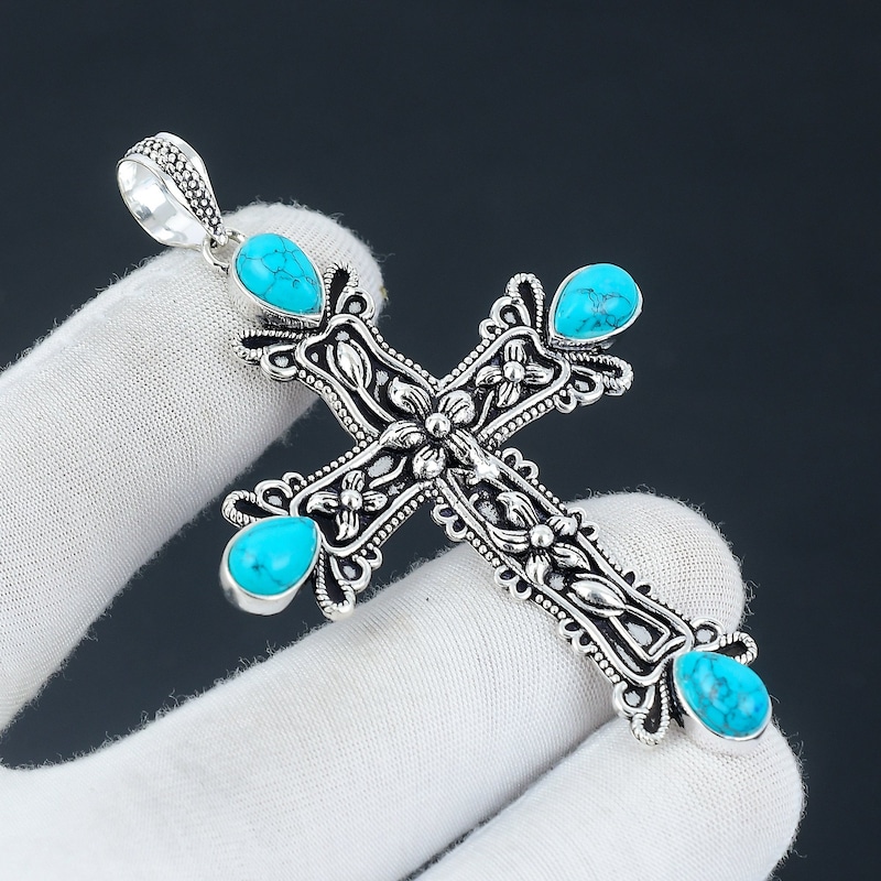 Turquoise Cross - Etsy