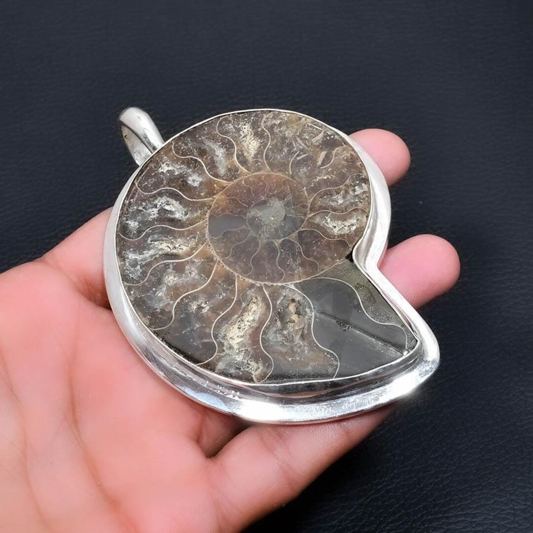 Very Big Size Ammonite Gemstone Jewelry Pendant Giant Ammonite Gemstone ...