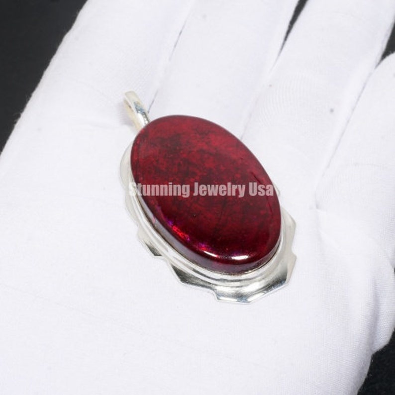 Red Labradorite Pendant Natural Labradorite Gemstone Handmade - Etsy