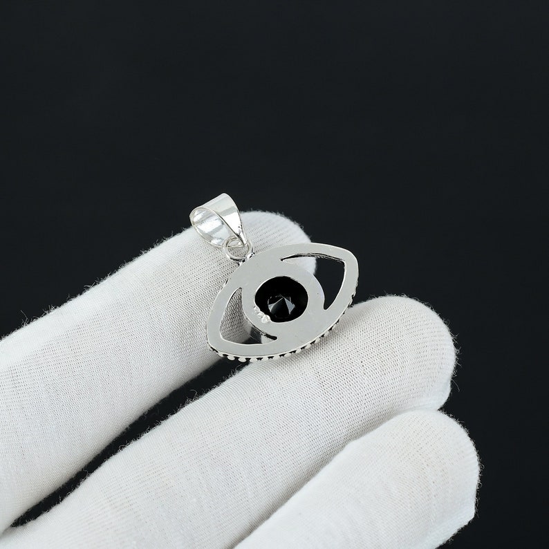 Black Spinel Eye Pendant 925 Sterling Silver Pendant Spinel Handmade ...