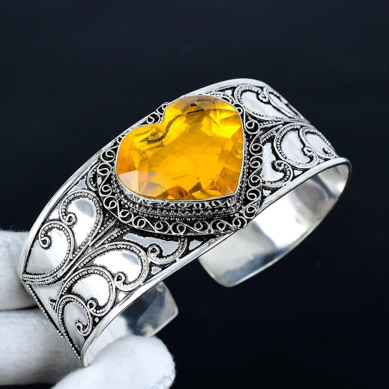 925 Heart Citrine - Etsy