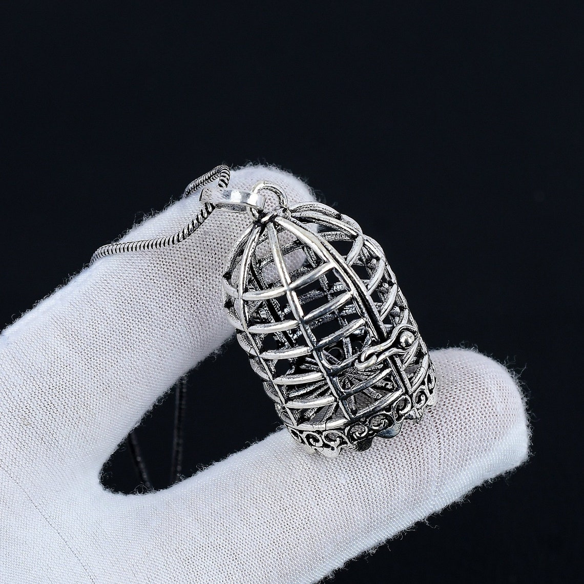 Gemstone Cage Small Crystal Cage Gemstone Cage 925 Sterling - Etsy
