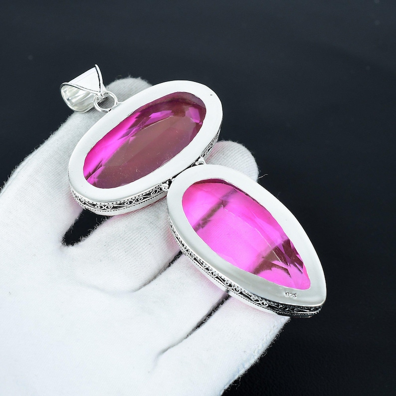 Pink Tourmaline Giant Size Gemstone Handmade 925 Sterling Silver ...