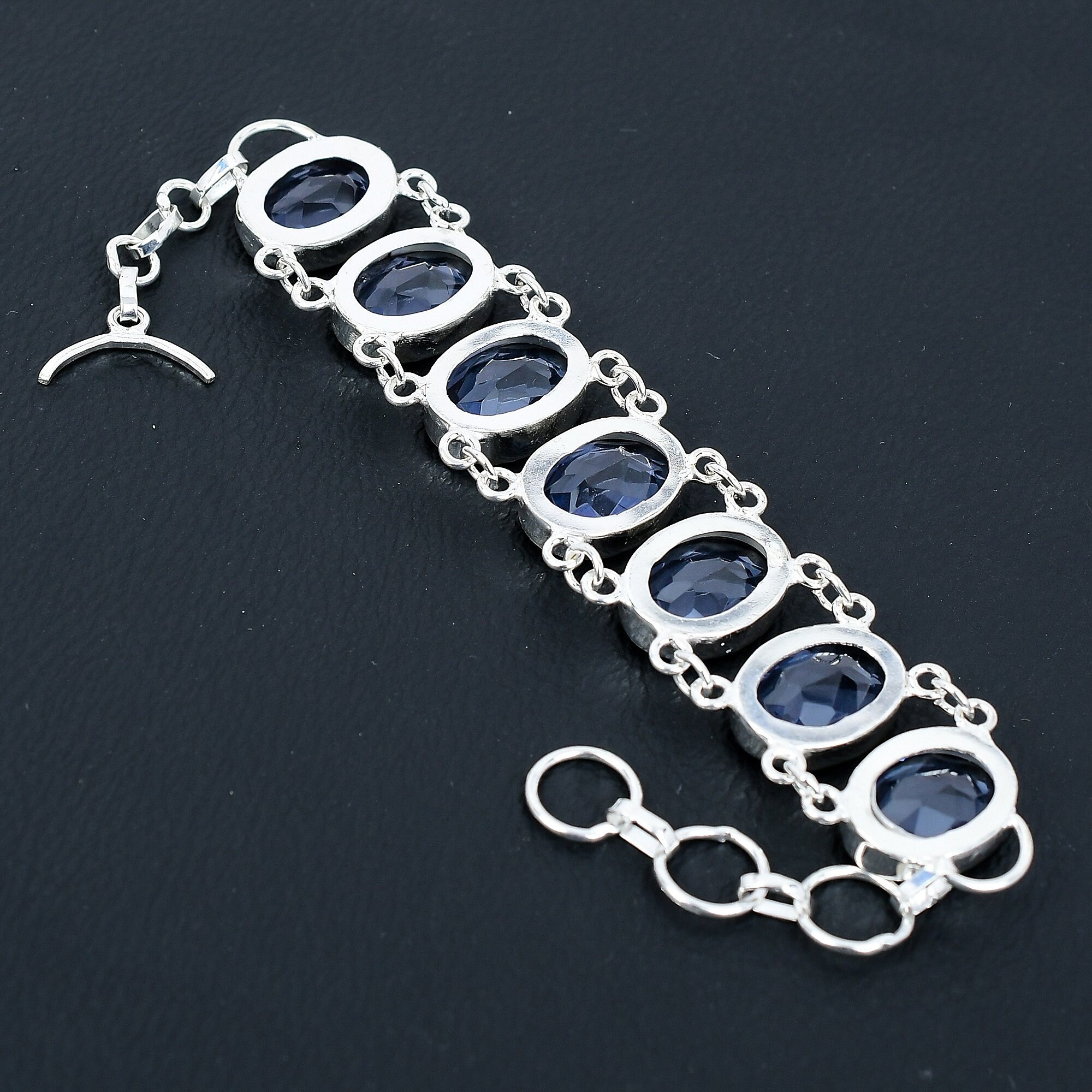 Iolite Gemstone Bracelet, 925 Sterling Silver Jewelry Bracelet, Iolite ...