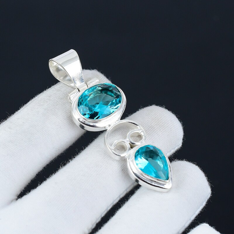 Blue and Silver Necklace - Etsy