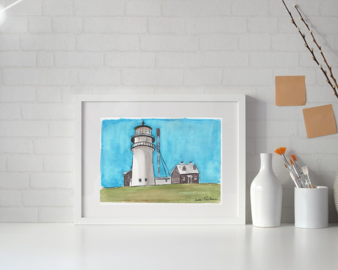 Highland Lighthouse - Cape Cod - Watercolor Art Print - Art Print ...