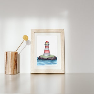 Watercolor Lighthouse Art Print - Nautical Art Print - Unframed Art Print - Coastal Home Decor ...