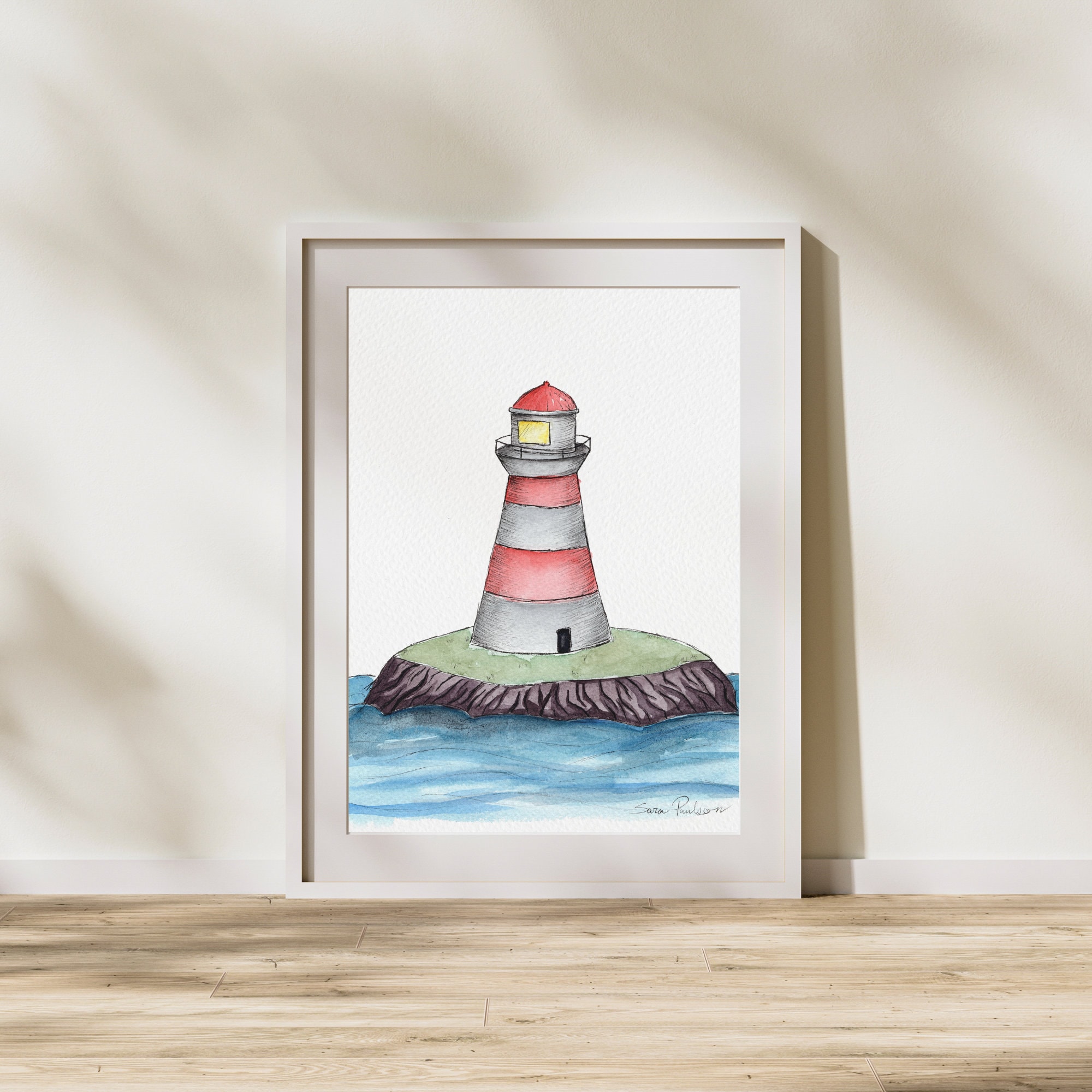 Watercolor Lighthouse Art Print Nautical Art Print - Etsy
