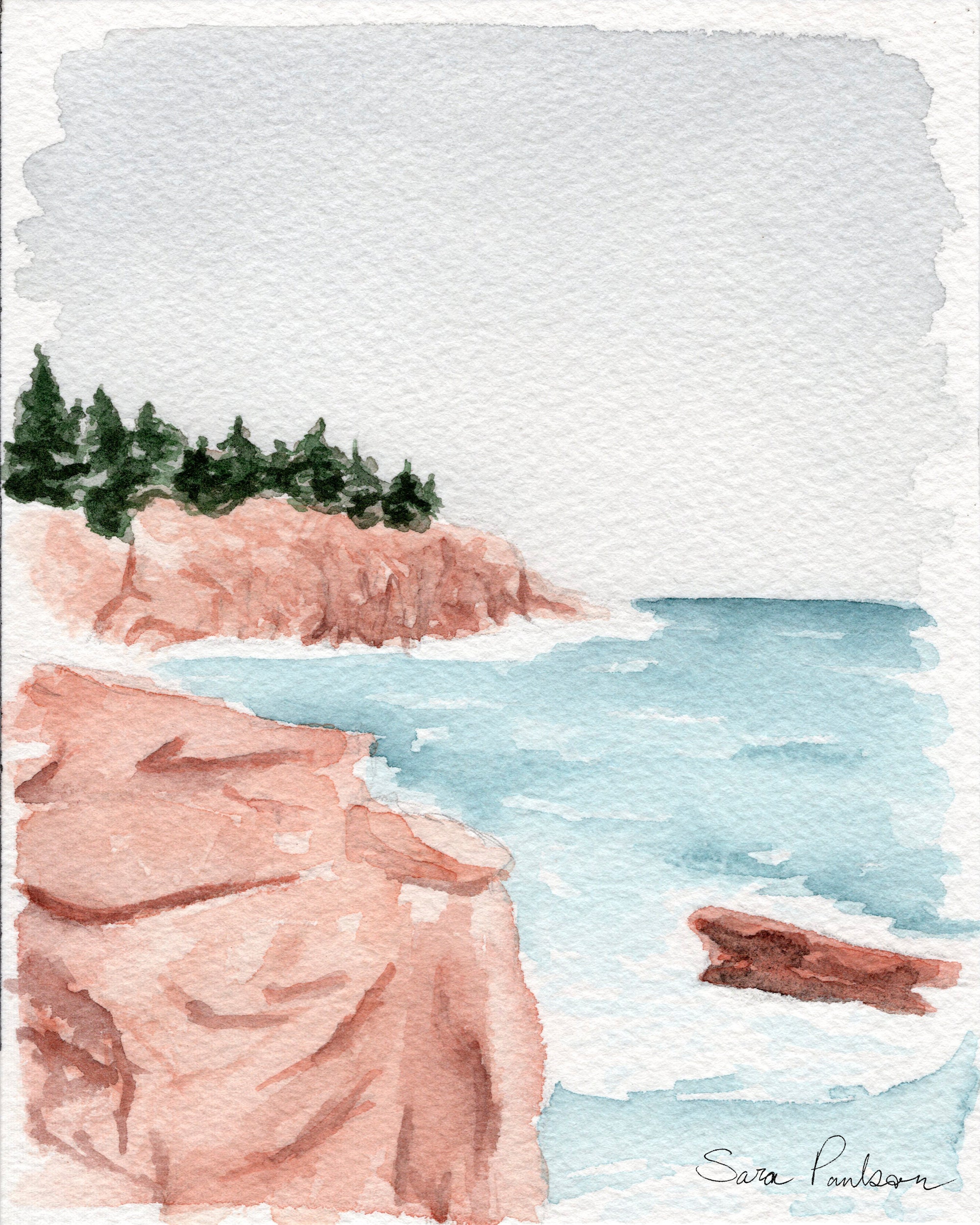 Acadia National Park - Watercolor - National Parks - Wall Art - Art ...