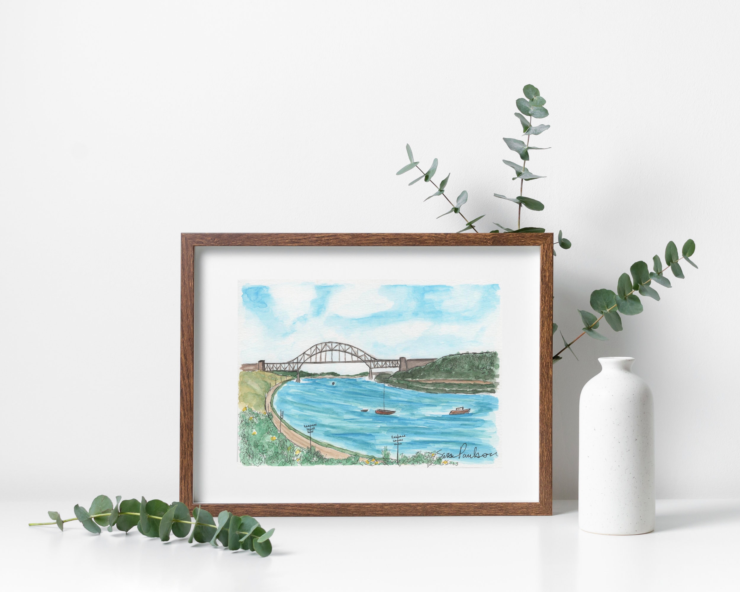 Watercolor Bourne Bridge Art Print Watercolor Art Watercolor - Etsy