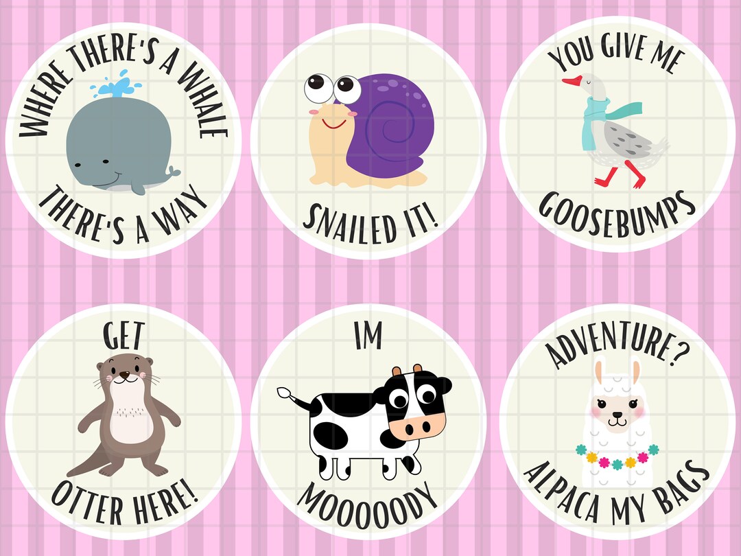 Animal Pun Printable Sticker PNG SVG - Cute Animals,fun, Clip Art Pack ...