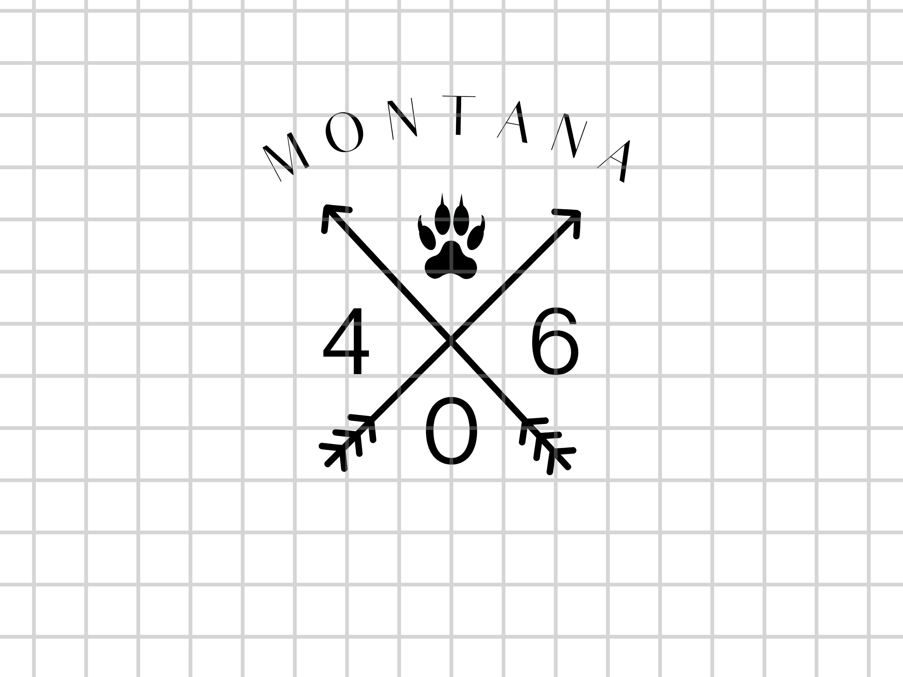 406 Montana Arrows SVG Bear Paw, Outdoor, MT, Coffee Mug Svg, Sticker ...