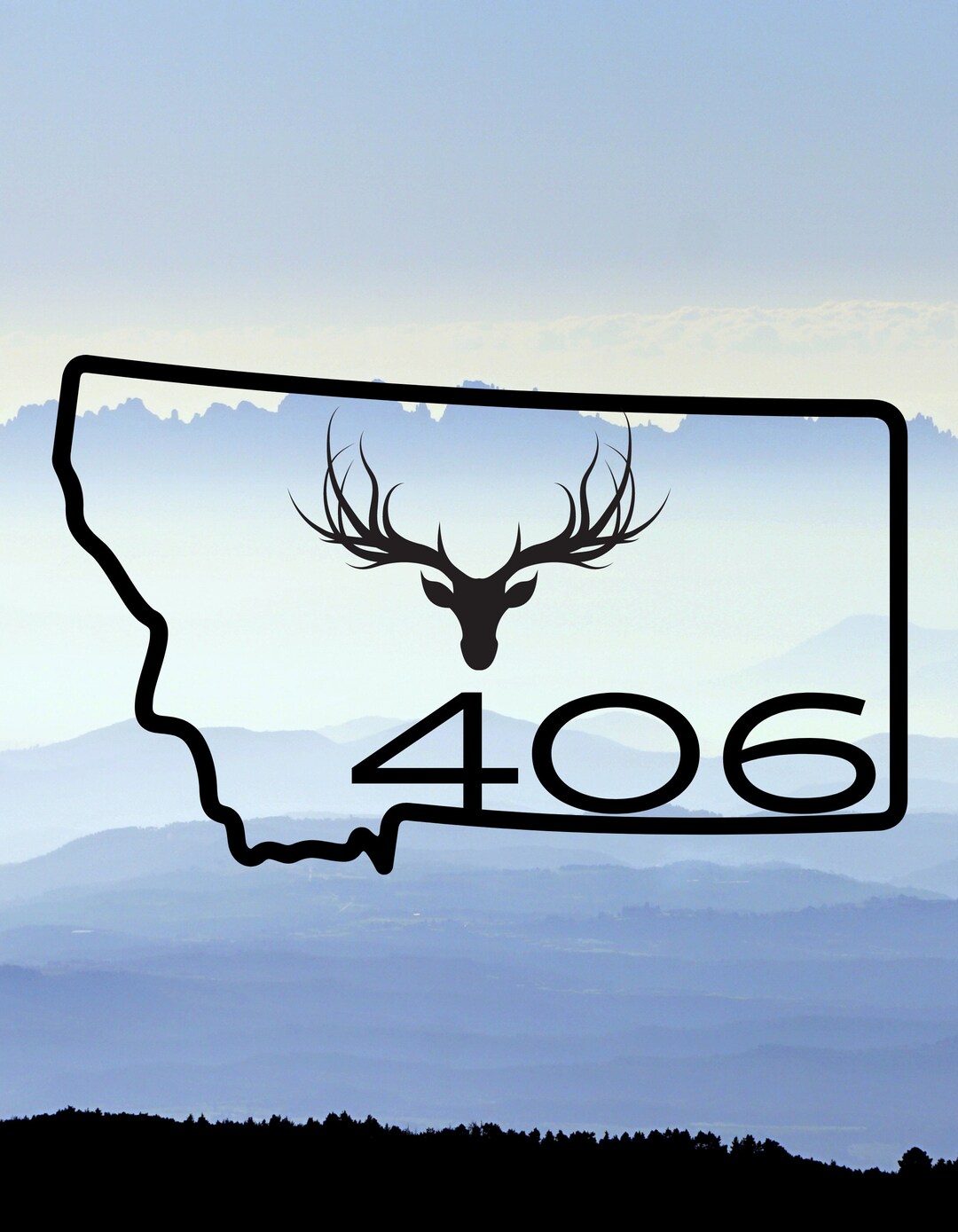 406 Geweih Hirsch Montana SVG Outdoor Svg, MT Svg, Kaffeebecher Svg ...