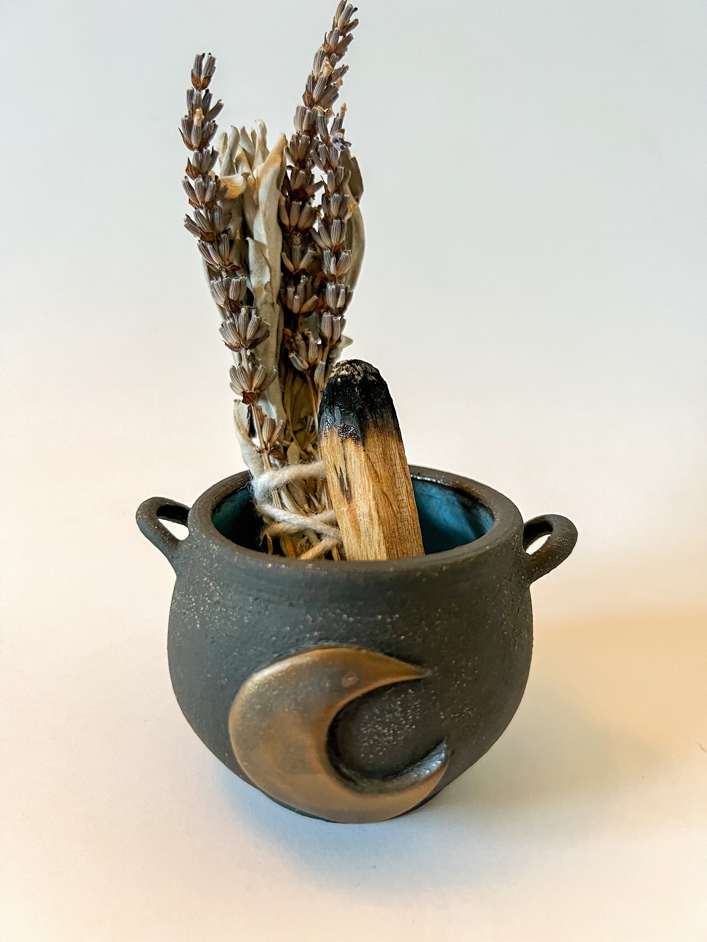 Ceramic Black Cauldron - Etsy