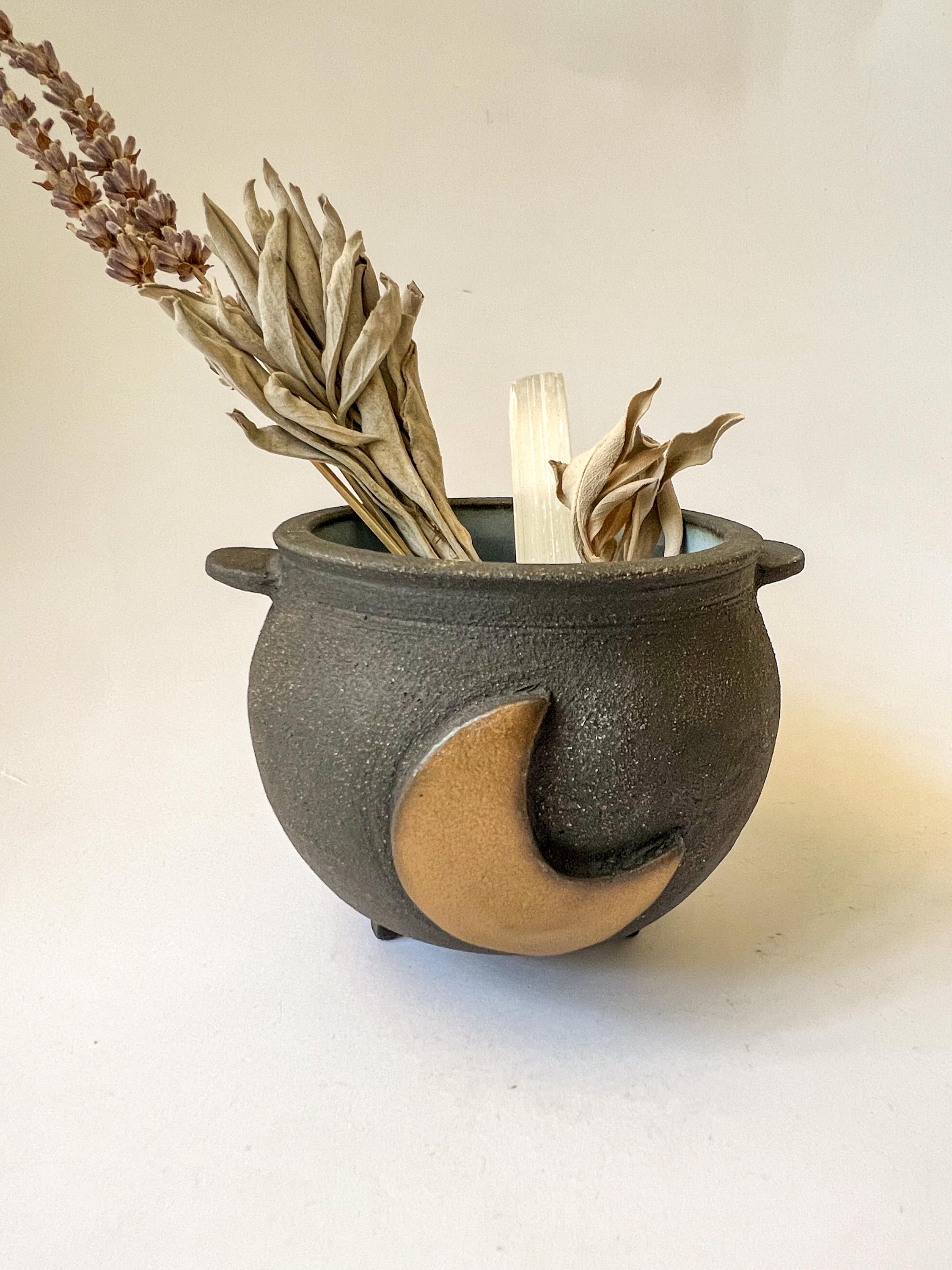 Ceramic Black Cauldron - Etsy