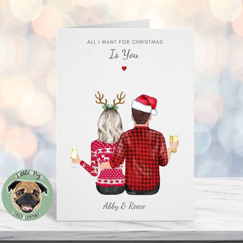 Couple Christmas Card - Etsy