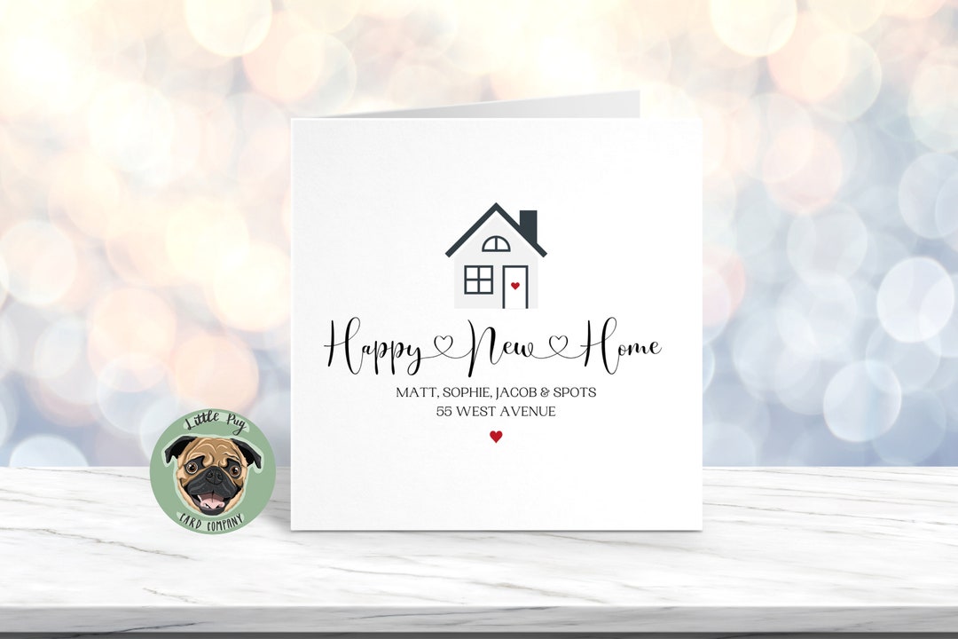 Personalised New Home Card, Happy New Home, Personalized Moving Card ...