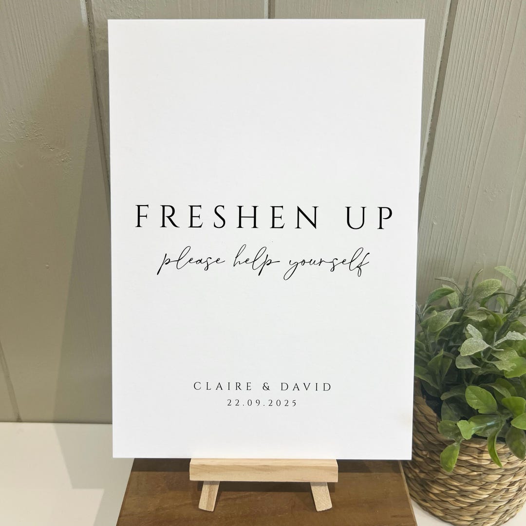 Freshen up Bathroom Wedding Reception Table Sign, Help Yourself to ...