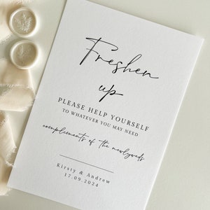 Freshen up Bathroom Wedding Reception Table Sign, Help Yourself to ...