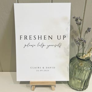 Freshen up Bathroom Wedding Reception Table Sign, Help Yourself to ...