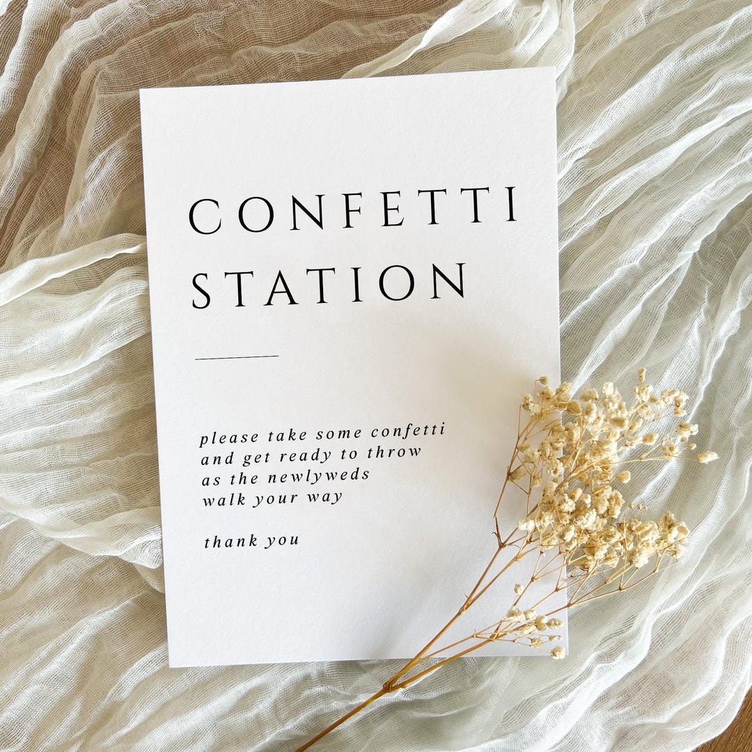 Minimalist Confetti Station Wedding Sign, Printed - Etsy