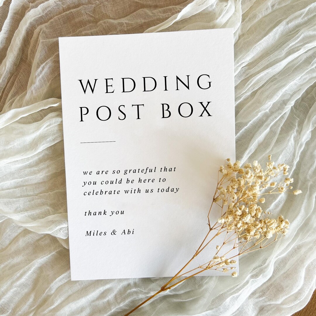 Wedding Post Box Sign for Cards, Printed Personalsied Reception ...