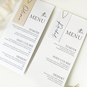 Wedding Menu Table Card With Name Place Setting - Etsy