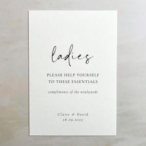 Ladies Bathroom Help Yourself Wedding Reception Sign, Toiletries and ...